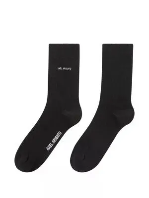 Axel Arigato Logo-embroidered Ribbed Socks - Black