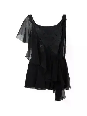Alberta Ferretti Asymmetric-hem Top - Black