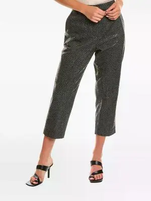 Brunello Cucinelli Sequin-embellished Chevron Pattern Cropped Trousers - Grey