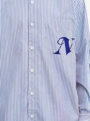 NEIGHBORHOOD Striped-print Logo-embroidered Shirt