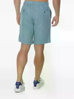 TRUSSARDI Dark Linen Belted Shorts