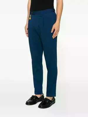 MANUEL RITZ Seersucker-texture Pleated Trousers