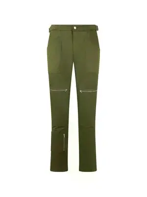 Moschino Zip-detail Straight-leg Trousers - Green