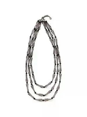 Emporio Armani Beaded Multi-strand Necklace - Grey