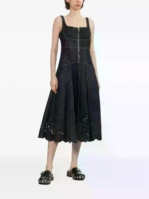 SELF-PORTRAIT Cut-out Flared-hem Midi Dress
