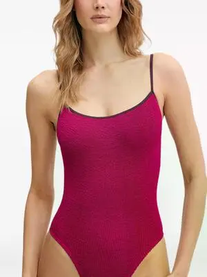 Bond Eye Crinkle-effect Scoop-neck Swimsuit