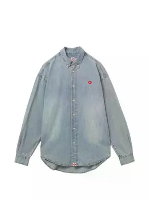 AAPE BY *A BATHING APE Apee™ A Bathing Ape® Logo-patched Long-sleeve Shirt - Blue