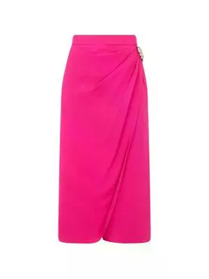 Moschino Crystal-embellished Draped Midi Skirt - Pink
