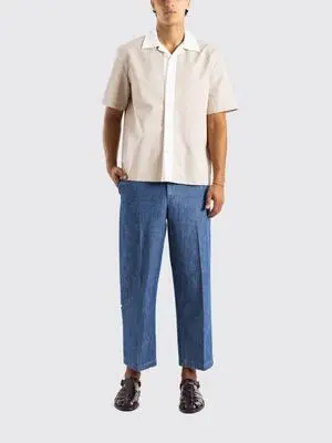 JIL SANDER Relaxed Fit Short-sleeve Shirt In Cotton And Silk With French Collar