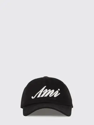 AMI Paris Contrast Logo Cotton Baseball Cap With Rigid Visor