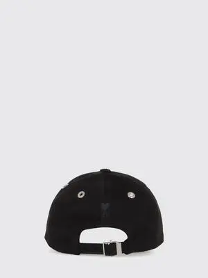 AMI Paris Contrast Logo Cotton Baseball Cap With Rigid Visor