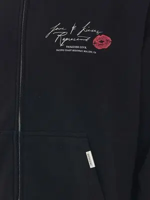 REPRESENT Zip-up Cotton Hoodie With Printed Logo And Pouch Pockets