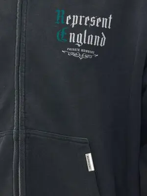 REPRESENT Zip-up Hoodie In Cotton With Logo And Pouch Pockets