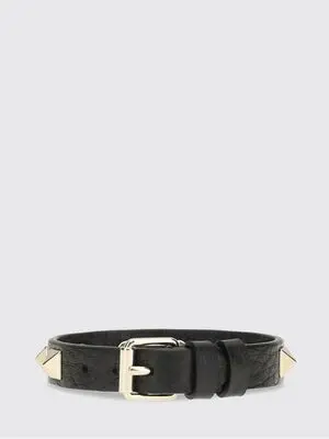 Valentino Garavani Rockstud Grained Calfskin Leather Bracelet - Black