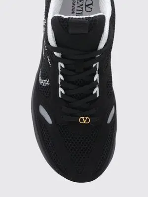 Valentino Garavani Demivee Low-top Trainers In Mesh And Suede - Black