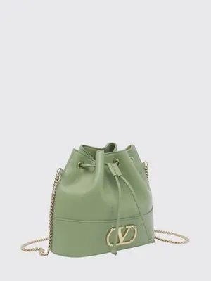 Valentino Garavani Vlogo Signature Mini Bucket Bag In Calf Leather - Green