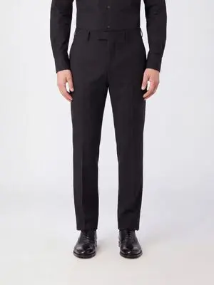 Valentino Garavani Slim Fit Wool Blend Tailored Trousers - Black