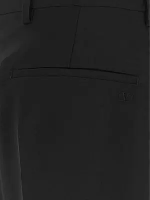 Valentino Garavani Slim Fit Wool Blend Tailored Trousers - Black