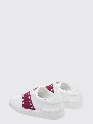 Valentino Garavani Rockstud Untitled Leather And Suede Sneakers - Fuchsia