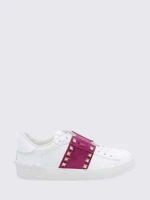 Valentino Garavani Valentino Garavani Rockstud Untitled Leather And Suede Sneakers Fuchsia