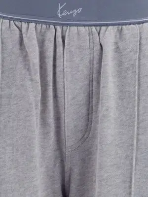 Kenzo High-waisted Cotton Jersey Jogging Trousers - Grey