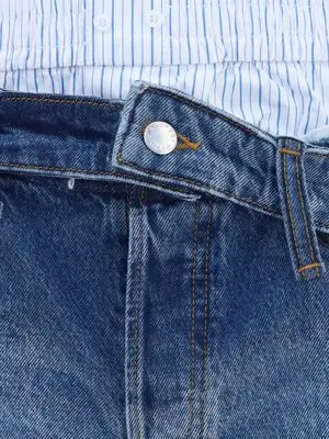 Alexander Wang Double-layer Denim Shorts With Raw-cut Hem
