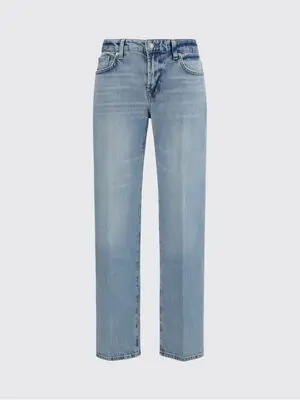 7 For All Mankind Mid-rise Straight Jeans In Cotton