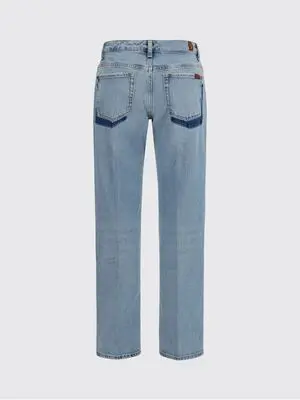 7 For All Mankind Mid-rise Straight Jeans In Cotton