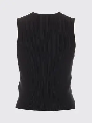 Amiri Slim Fit Ribbed-knit Top With Embroidered Monogram