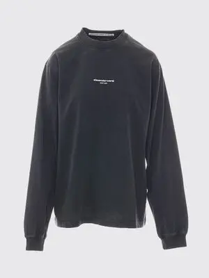 Alexander Wang Long Sleeve Cotton T-shirt With Contrast Logo - Black