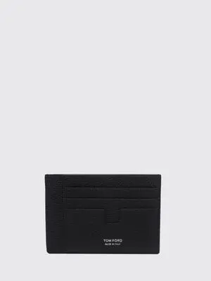 TOM FORD Flat Calf Leather Card Holder With Seven Slots And Laminated Logo - Black