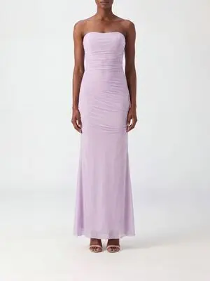 Retrofete Draped Crêpe Bustier Long Dress With Sweetheart Neckline