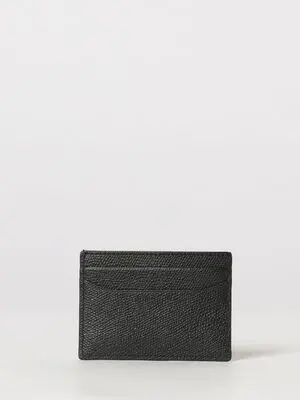 Bally Grained Leather Card Holder With Metal Logo And Five Slots
