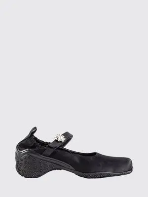 Simone Rocha Embellished Satin Mary Jane Ballet Flats - Black