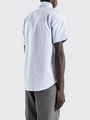 Thom Browne Short-sleeved Shirt In Cotton Poplin With A Button-down Collar