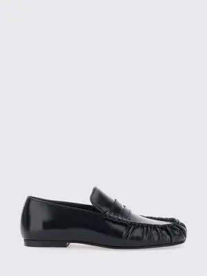 ALOHAS Aven Loafers In Brushed Leather With Penny Bar - Black