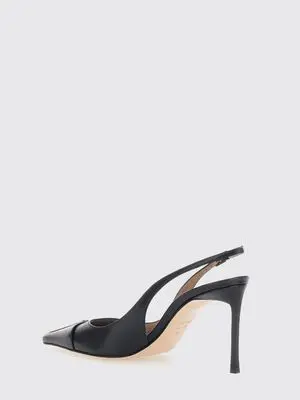 TOM FORD Smooth Leather Slingback Pumps With Stiletto Heel And Monogram - Black