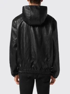 Philipp Plein Smooth Calfskin Leather Hooded Jacket