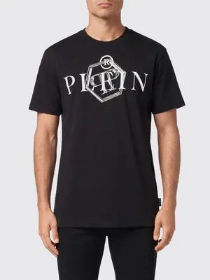 Philipp Plein Solid Colour Cotton Crew-neck T-shirt With Logo Black