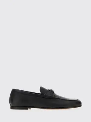Valentino Garavani Vlogo Signature Loafers In Grained Calfskin Leather - Black