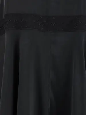 GANNI Asymmetrical Silk Midi Dress With Lace Inserts