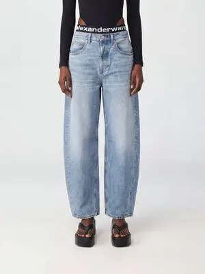 Alexander Wang Alexander Wang High-Waisted Baggy Jeans With Double-Layer Logo Waistband Indigo