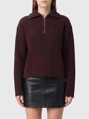 COURREGES Ribbed Merino Wool Half-zip Jumper - Red