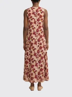 Marni A-line Midi Dress In Silk With Floral Print And Off-the-shoulder Design