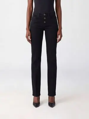 Liu Jo Mid-rise Flared Jeans With Metallic Logo Detail - Black