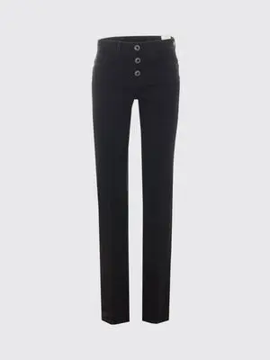 Liu Jo Mid-rise Flared Jeans In Cotton Denim With Metallic Logo - Black