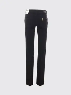 Liu Jo Mid-rise Flared Jeans In Cotton Denim With Metallic Logo - Black