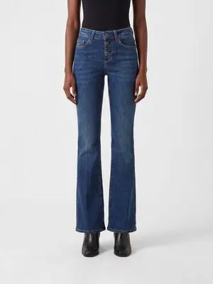 Liu Jo Mid-rise Flared Jeans With Metallic Logo Detail - Blue