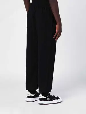 REPRESENT Cotton Jogging Trousers With Drawstring Waist And Contrast Logo - Black 1