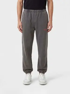 REPRESENT Cotton Jogging Trousers With Drawstring Waist And Contrast Logo - Black